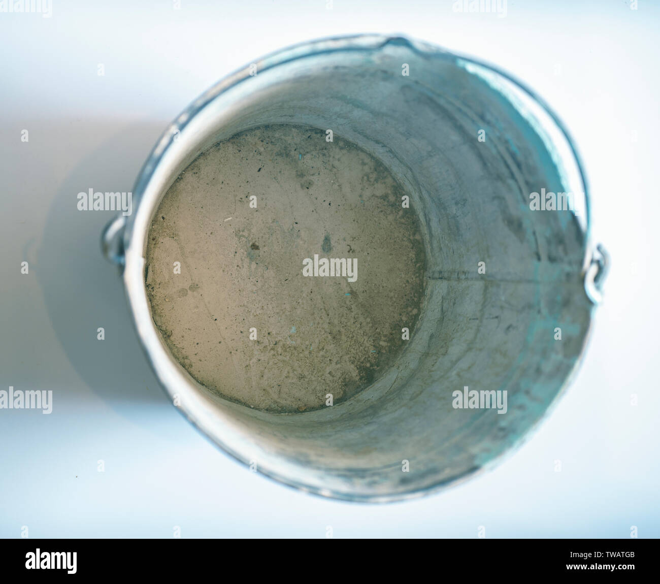 The Zinked Iron Grunge Bucket, Empty Galvanized Metal Bucket Stock ...