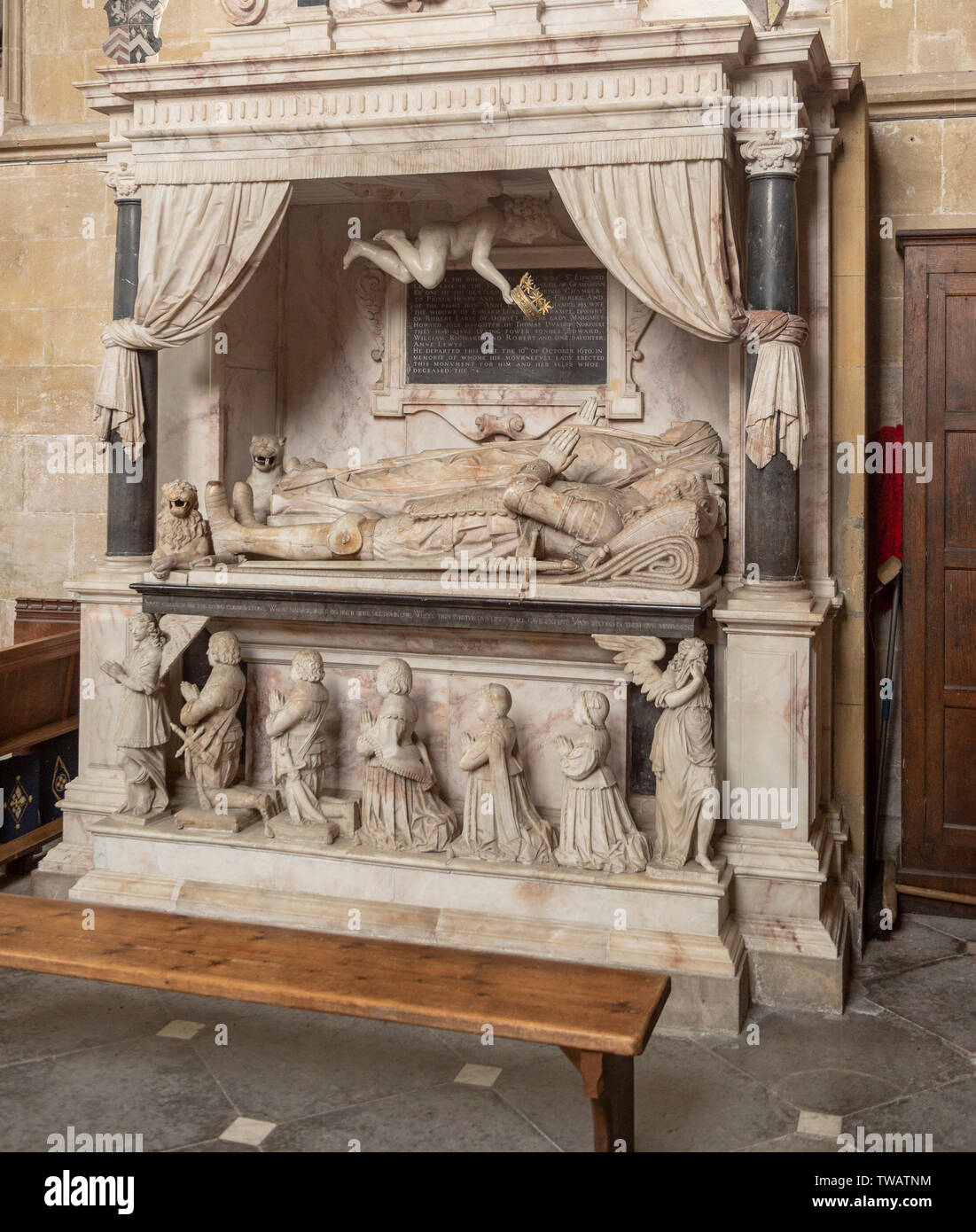 Interior of the priory church at Edington, Wiltshire, England, UK - the ...
