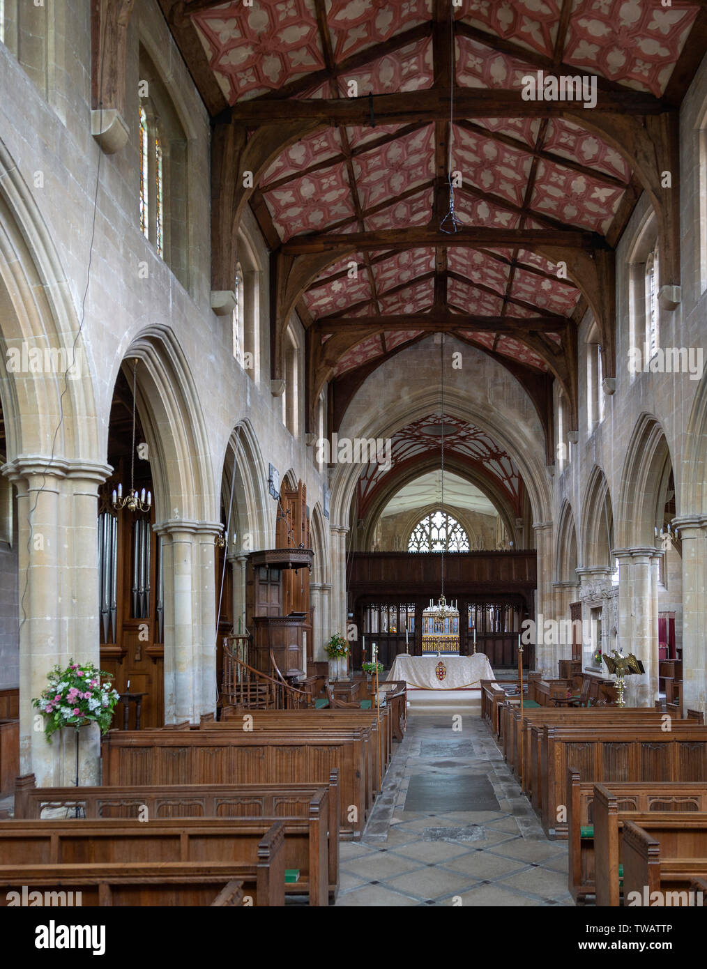 Interior of the priory church at Edington, Wiltshire, England, UK Stock ...