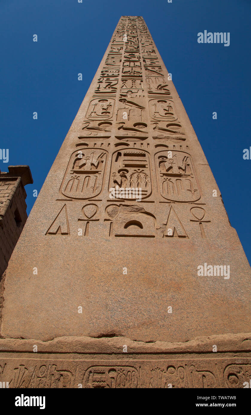 Obelisco, Templo de Luxor, Luxor, Valle del Nilo, Egipto Stock Photo ...