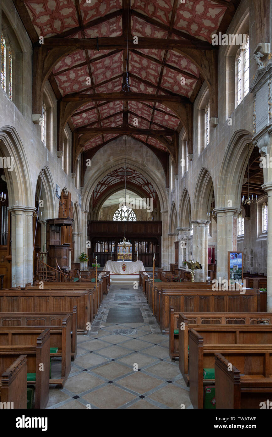 Interior of the priory church at Edington, Wiltshire, England, UK Stock ...
