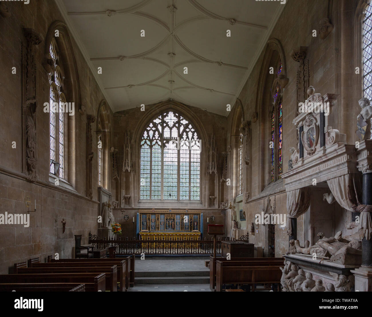 Interior of the priory church at Edington, Wiltshire, England, UK Stock ...