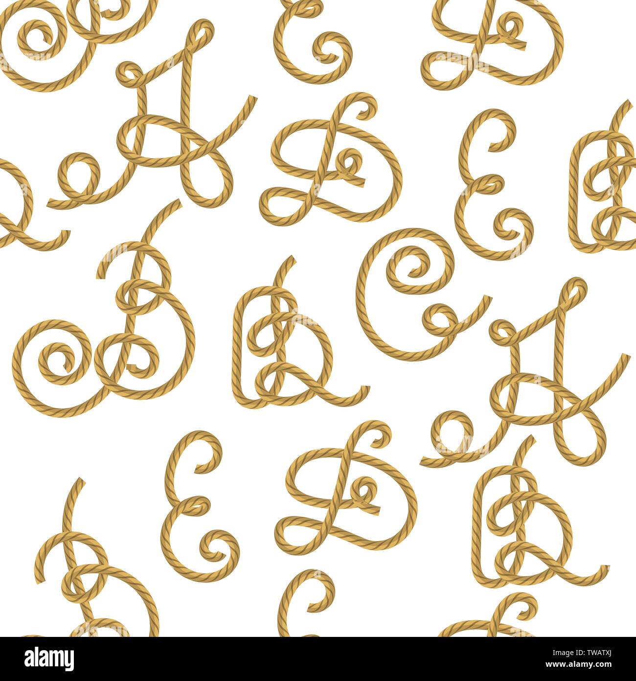 Rope Alphabet Seamless Pattern Stock Vector Image & Art - Alamy