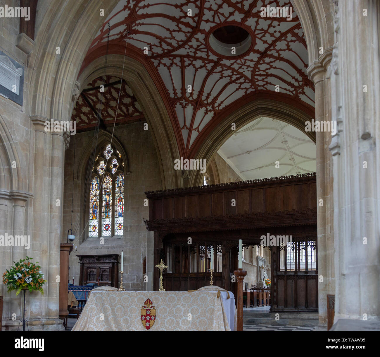 Interior of the priory church at Edington, Wiltshire, England, UK Stock ...