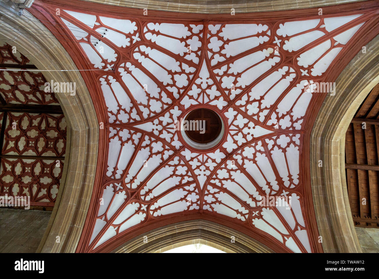 Interior of the priory church at Edington, Wiltshire, England, UK ...