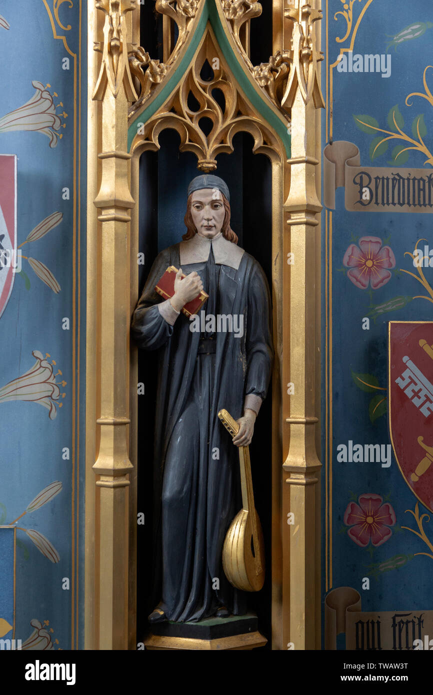 Interior of the priory church at Edington, Wiltshire, England, UK ...