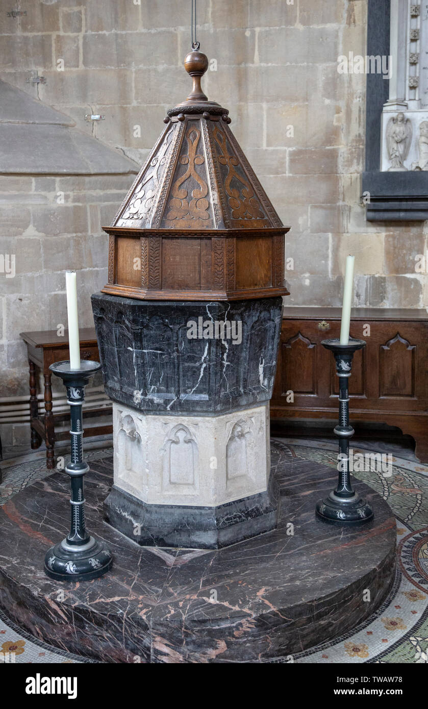 Interior of the priory church at Edington, Wiltshire, England, UK ...