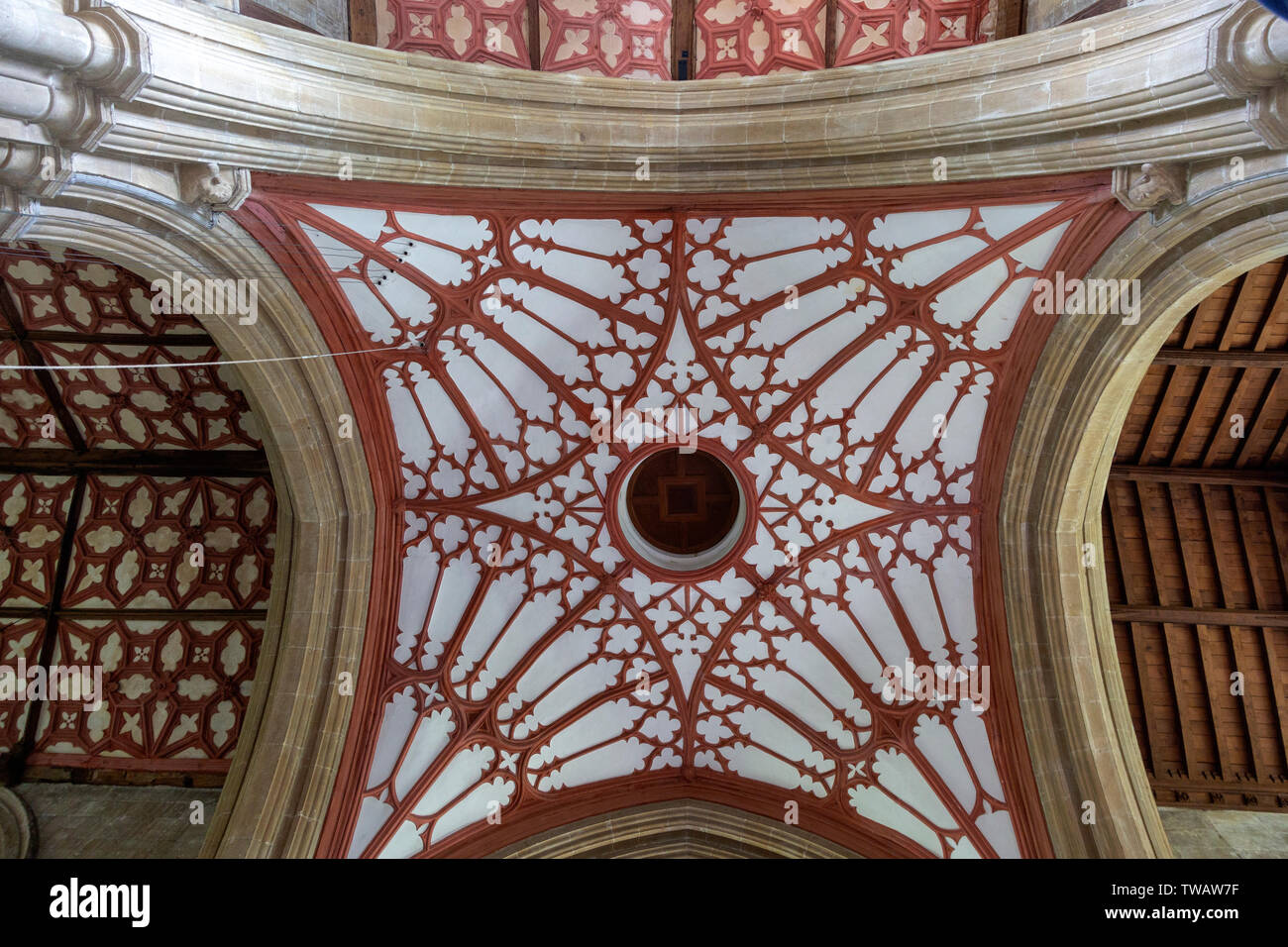 Interior of the priory church at Edington, Wiltshire, England, UK ...