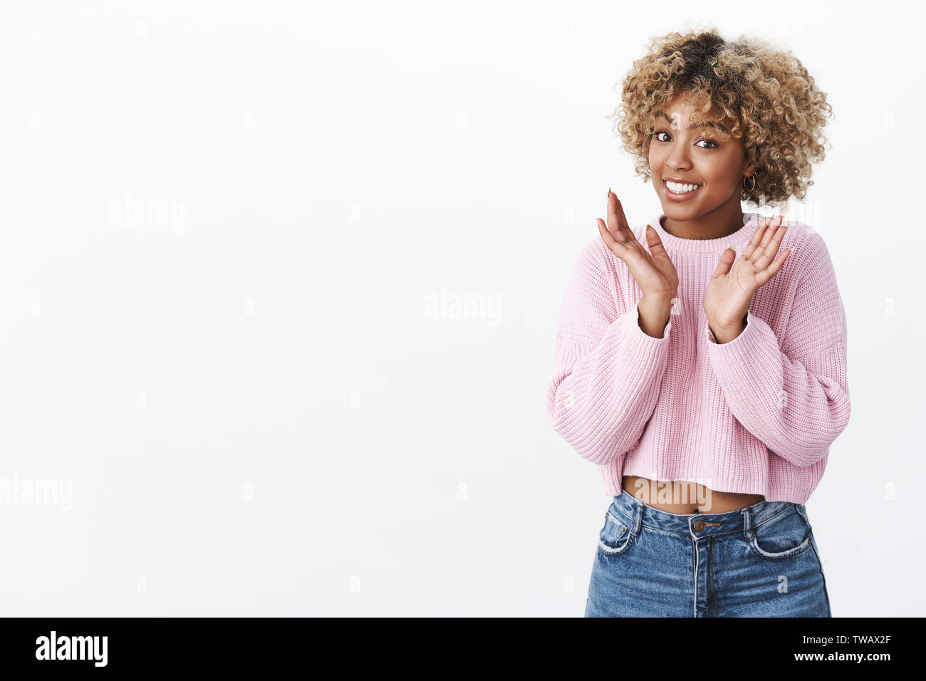 No offence sorry. Portrait of cute charismatic and feminine african ...