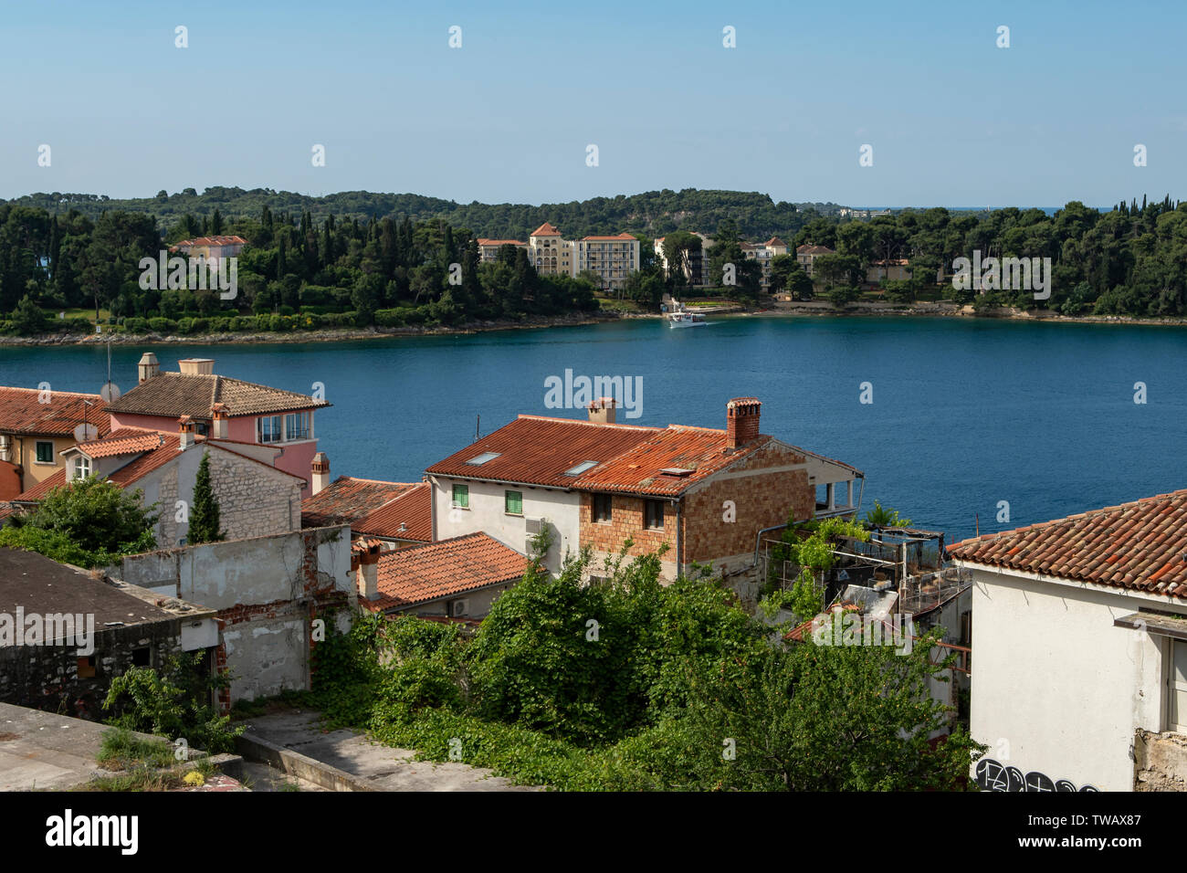 View of Katarina Island from Stari Grad, Rovinj, Croatia Stock Photo ...