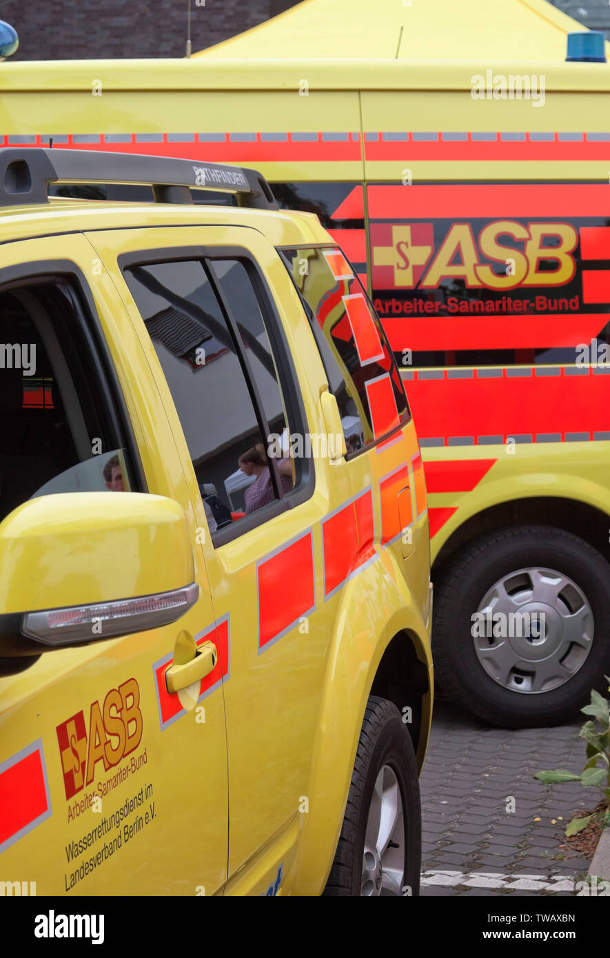 Vehicle of the ASB, water rescue service, Berlin Stock Photo - Alamy