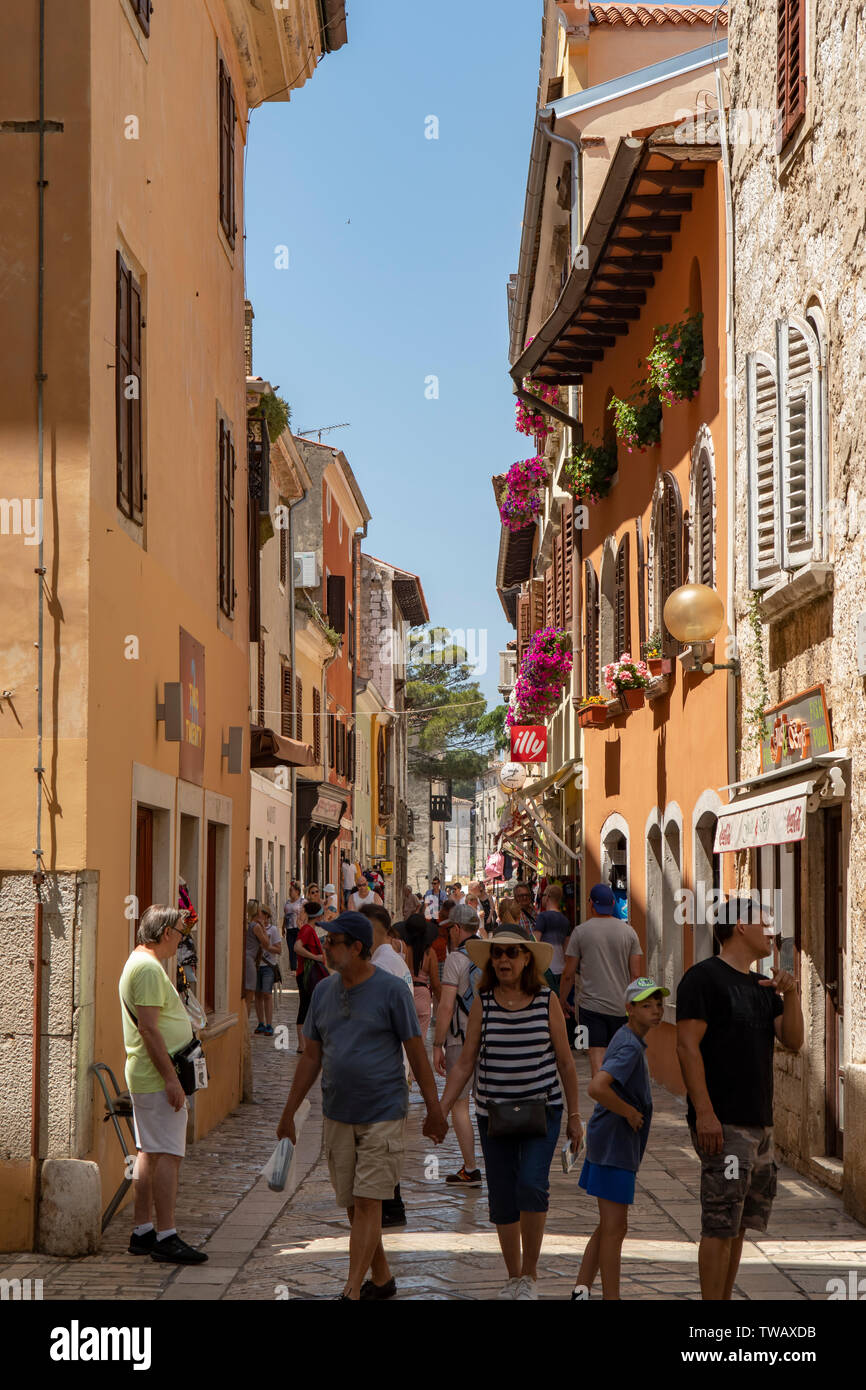 Busy Street in Porec, Croatia Stock Photo - Alamy