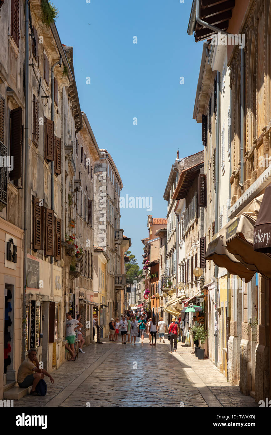 Cobbled Street in Porec, Croatia Stock Photo - Alamy