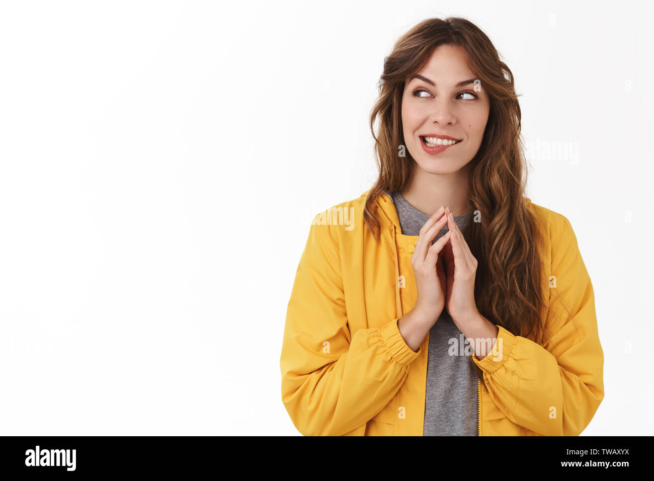 Girl scheming evil plan twiddle fingers smirking desire thinking ...