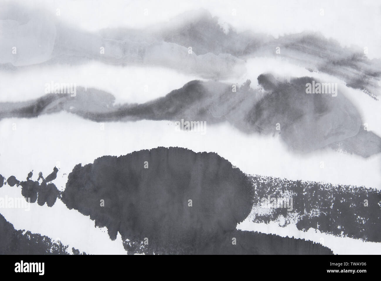 Abstract landscape ink background Stock Photo - Alamy