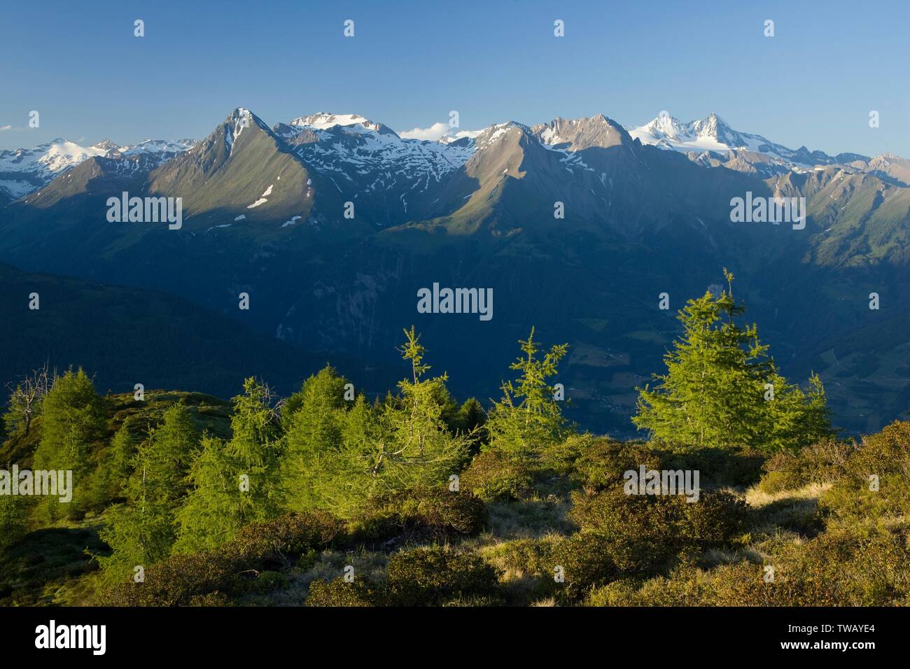 Austria, Tyrol, Hohe Tauern (High Tauern), Grossglockner (peak), view ...