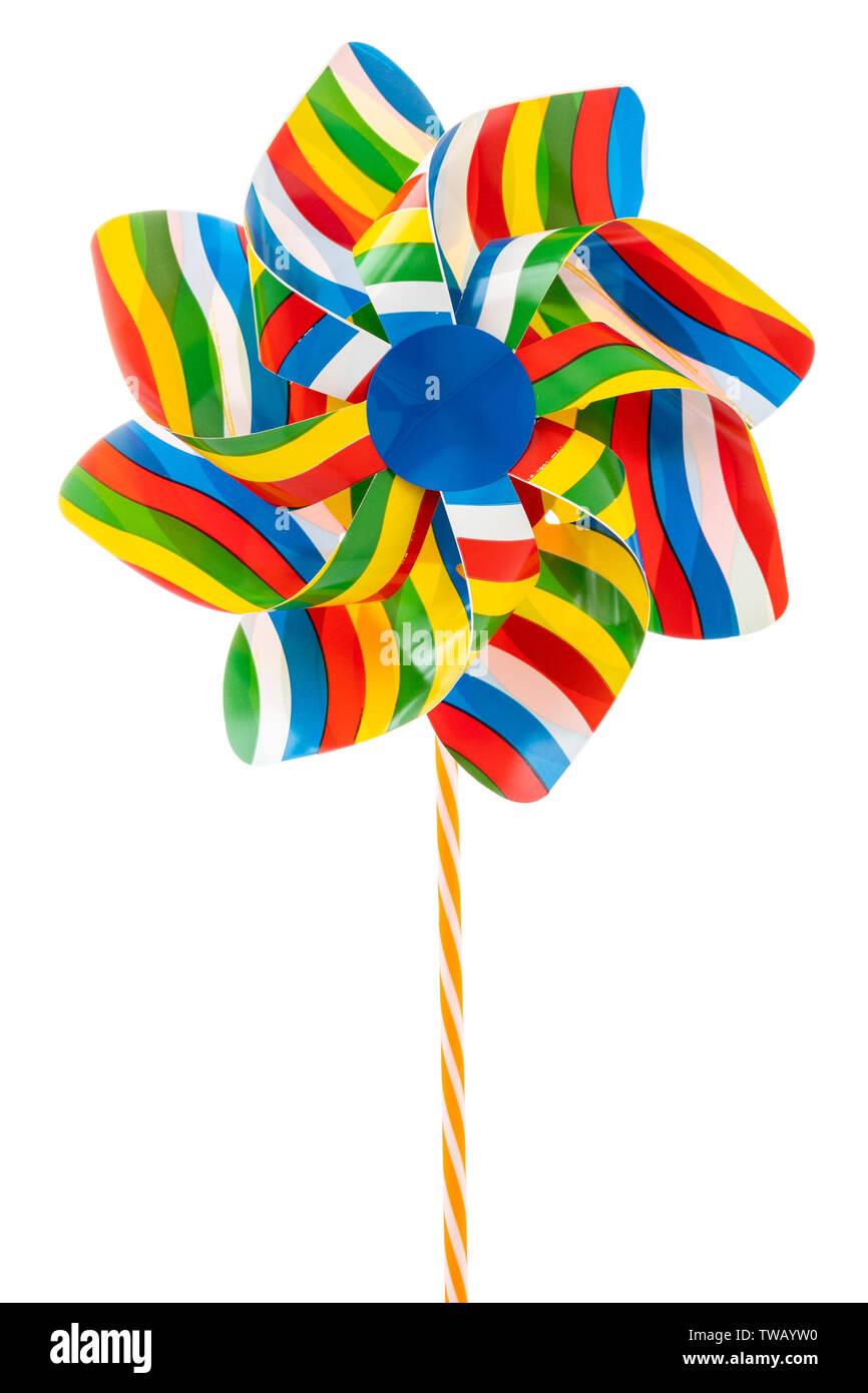 Colorful pinwheel isolated on white background Stock Photo - Alamy