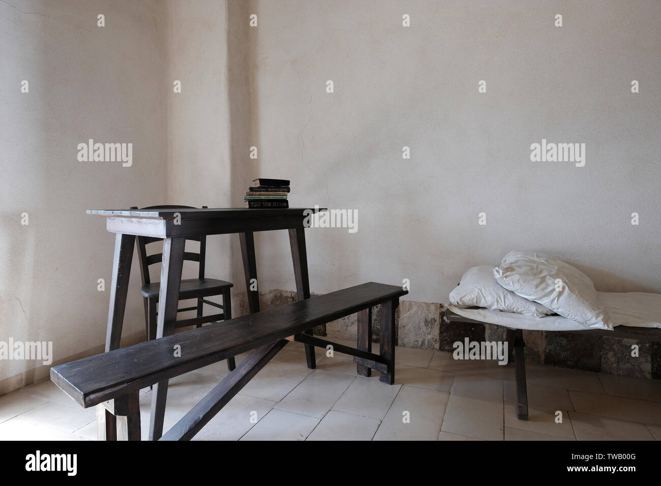The cell in Akko Prison in which Zionist Ze'ev Jabotinsky who ...