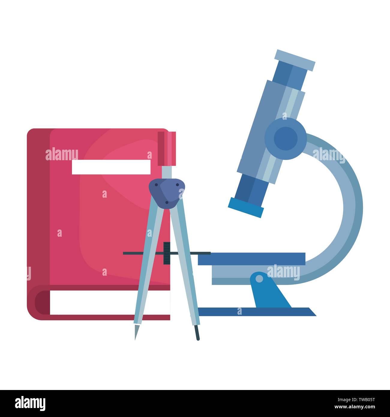 textbook school with compass and microscope Stock Vector Image & Art ...