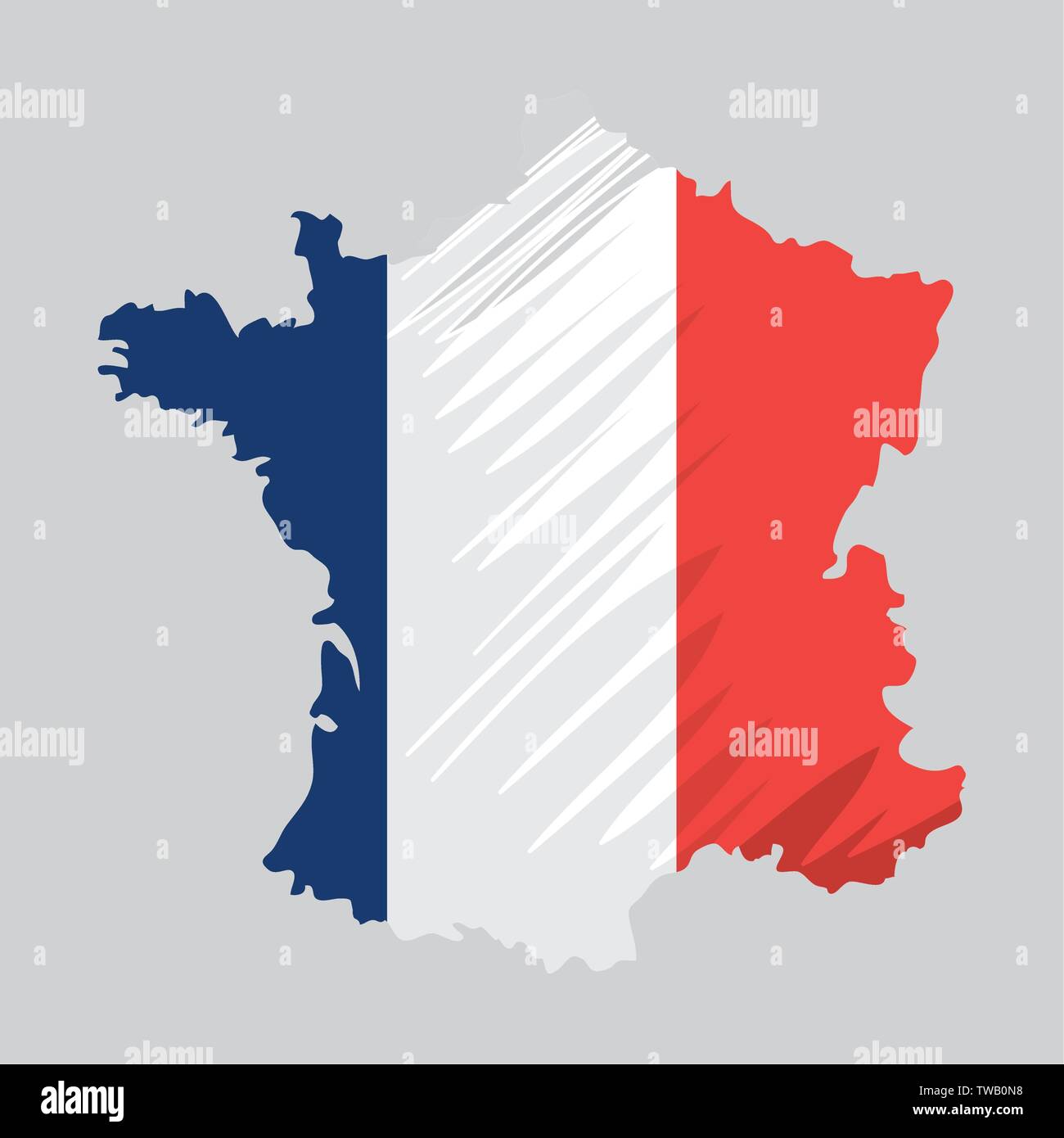 map with french flag colors country Stock Vector Image & Art - Alamy