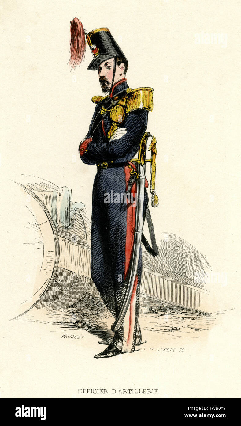 French Artillery Officer soldier 1850 Stock Photo - Alamy