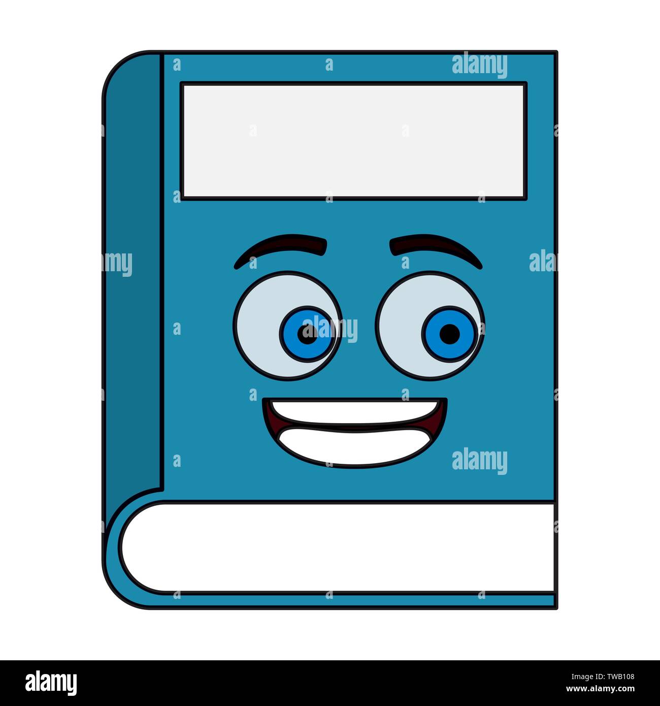 Book emoji character flat Stock Vector Images - Alamy