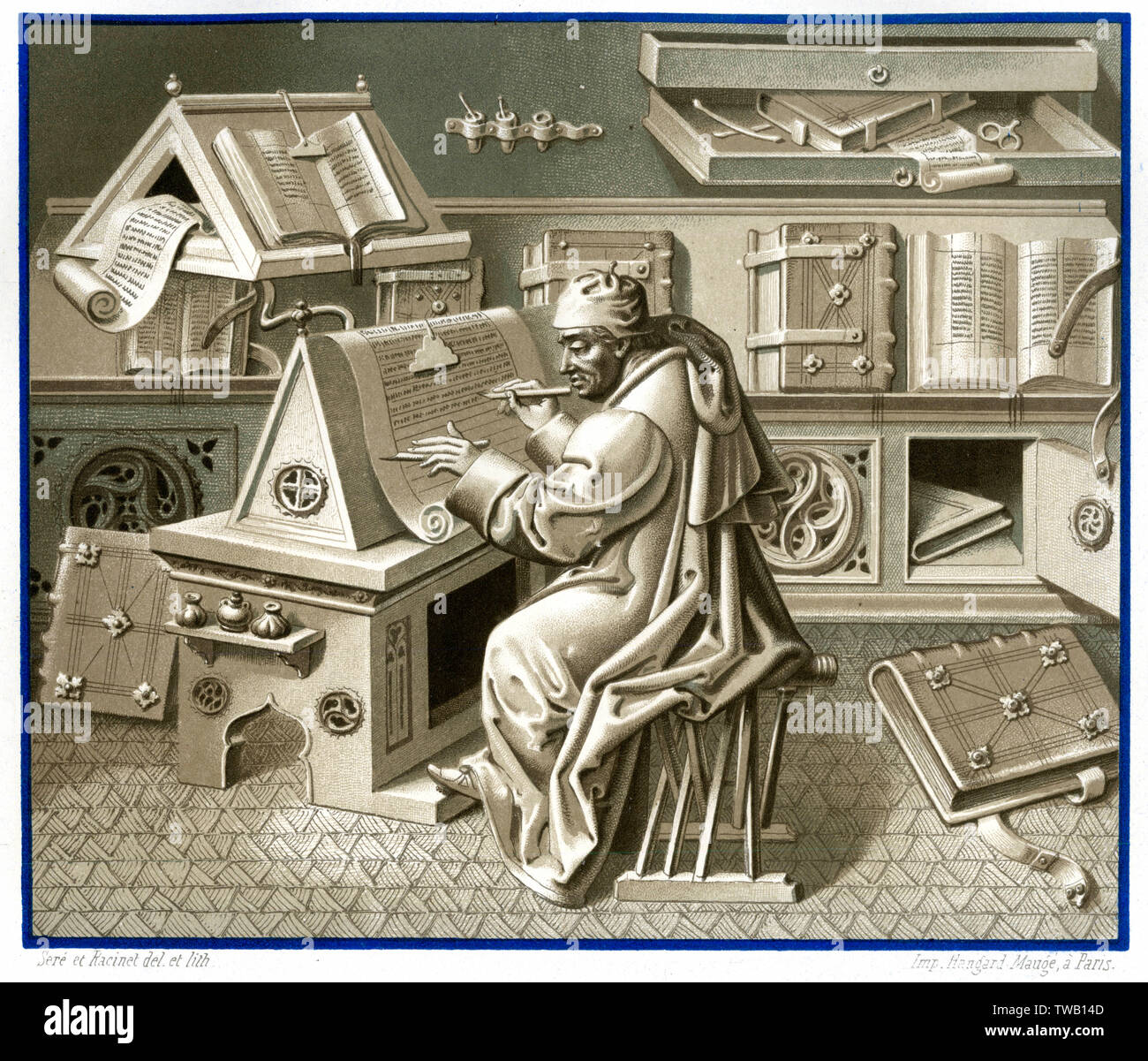 Monk manuscript hi-res stock photography and images - Alamy