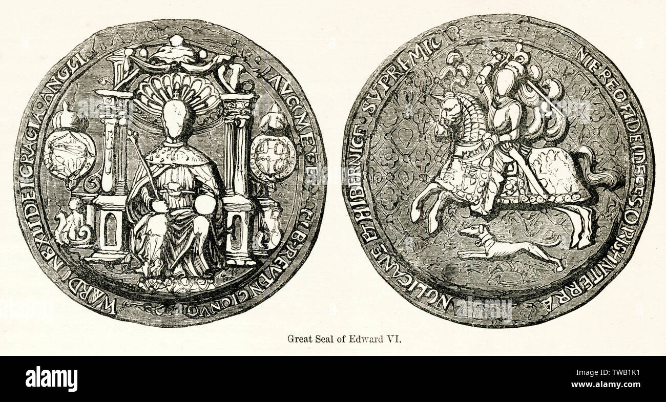 Great seal of Edward VI Stock Photo - Alamy