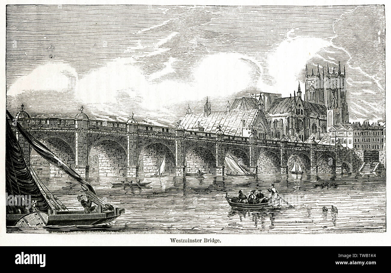 Old Westminster Bridge Stock Photo - Alamy