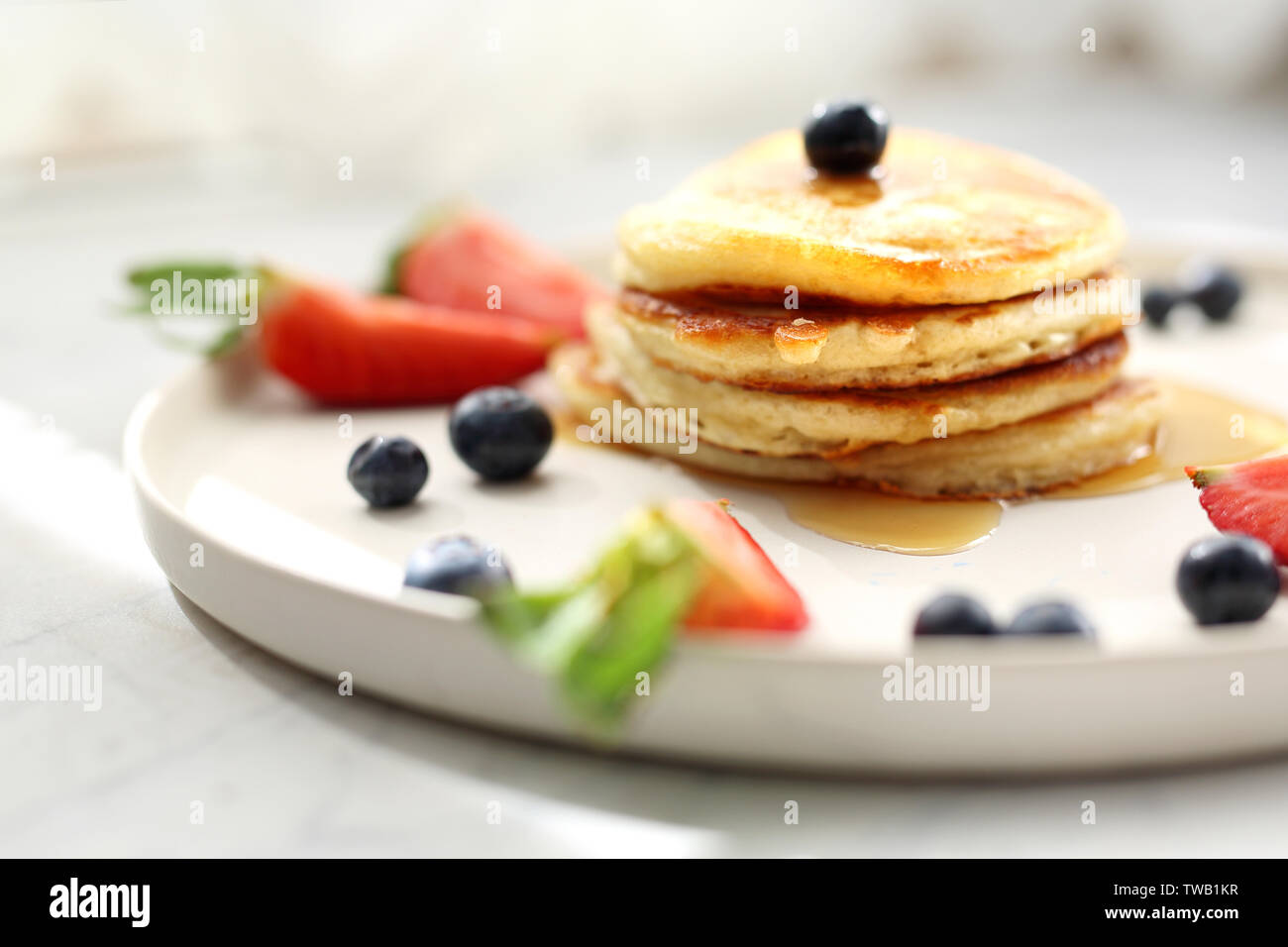 Traditional home-made pancakes, sweet, nutritious breakfast. horizontal ...