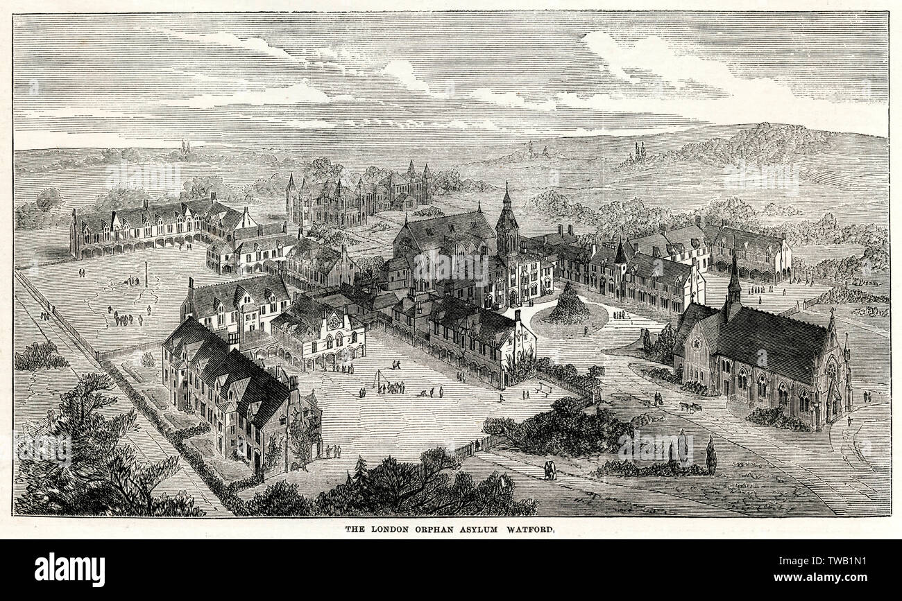London Orphan Asylum, Watford 1871 Stock Photo - Alamy