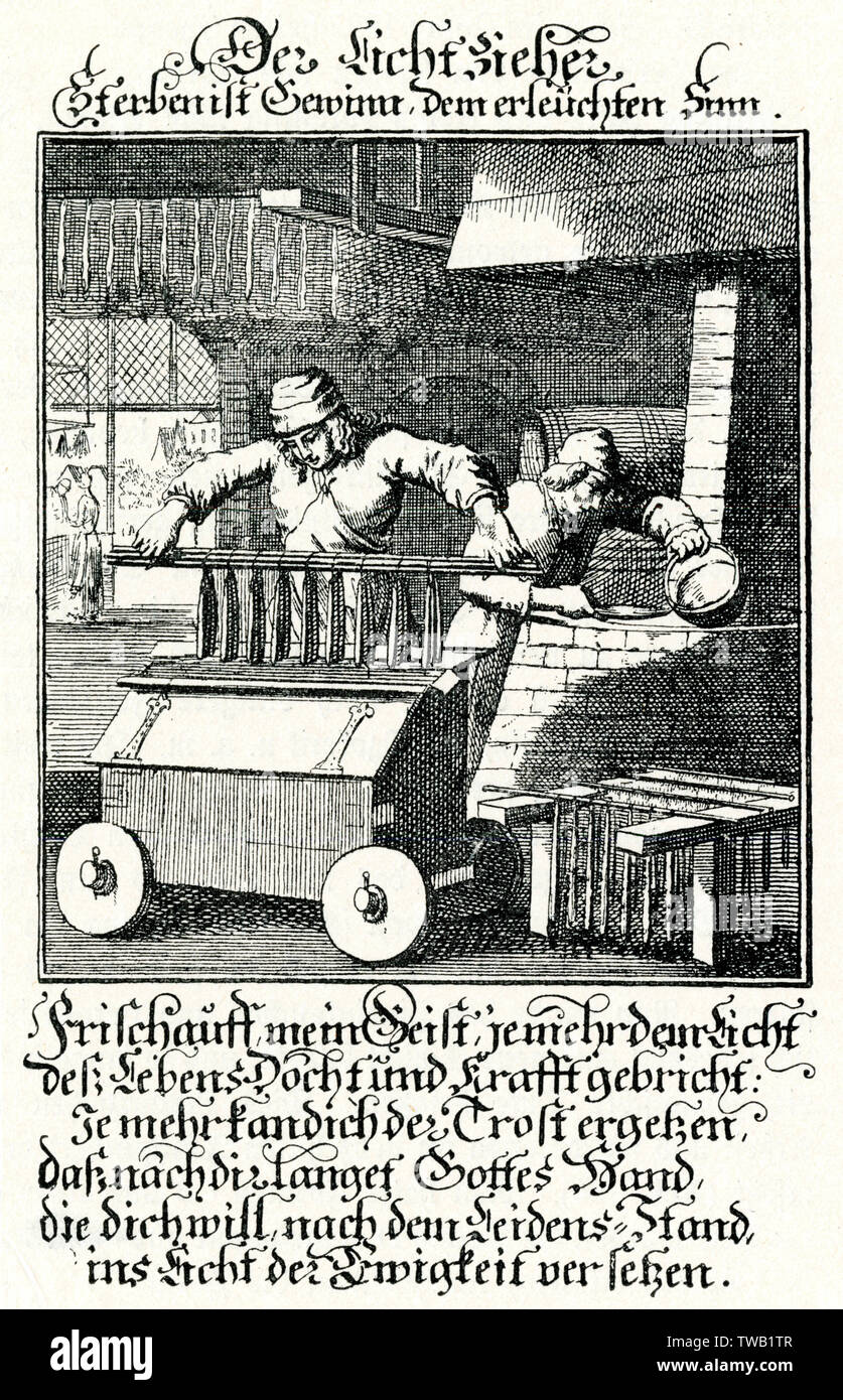 German candle-makers 1669 Stock Photo - Alamy