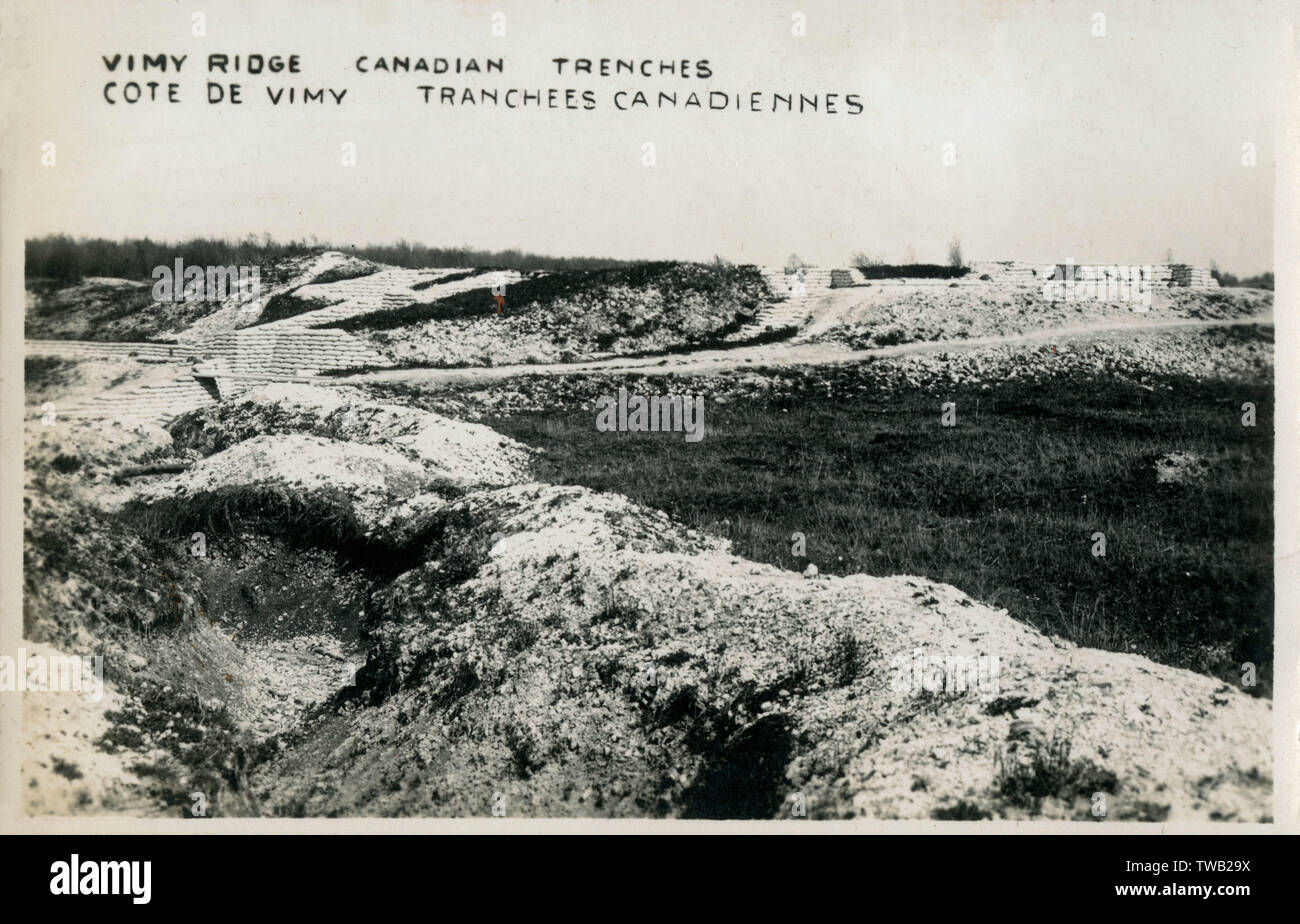The Canadian Trenches - Vimy Ridge - WW1 Battlefield Stock Photo - Alamy