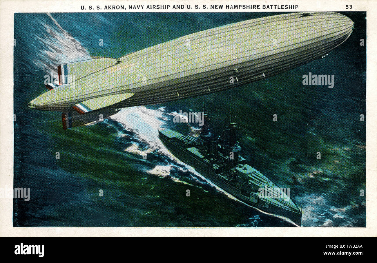 USS Akron (built by the Goodyear-Zeppelin corporation), Navy Airship ...