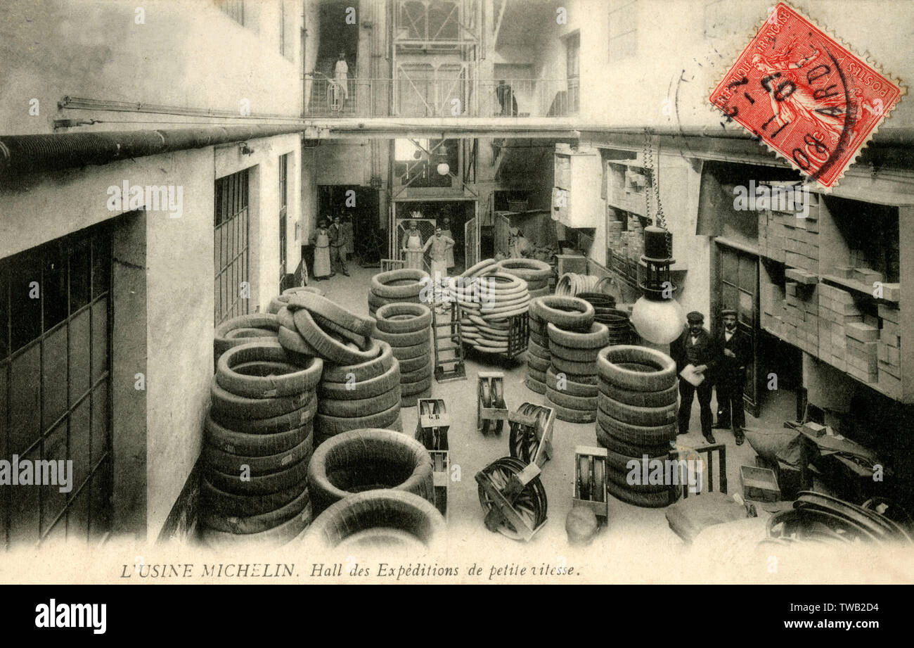 Storeroom - Michelin pneumatic tyre factory Stock Photo - Alamy