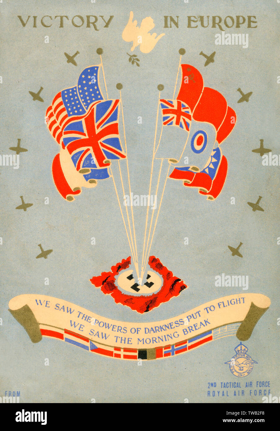 WW2 - V. E. Day - May 8th 1945 - RAF Victory Celebration Card - "We saw ...