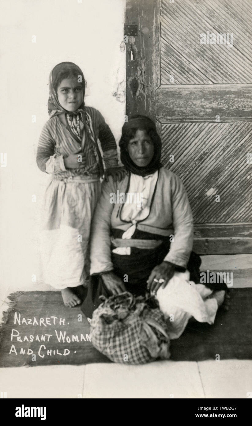 Nazareth, Israel - Peasant Woman and Daughter Stock Photo - Alamy