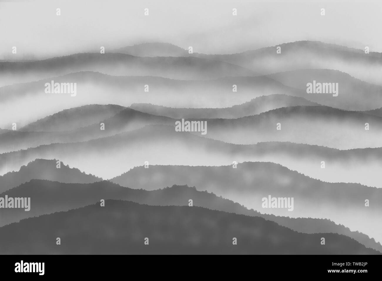 Chinese wind, ink landscape painting Stock Photo - Alamy