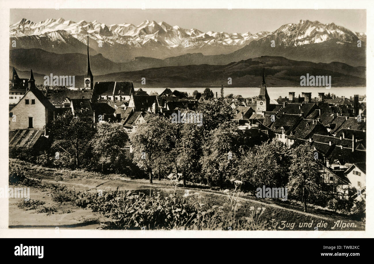 Switzerland - Zug and view toward the Alps Stock Photo - Alamy