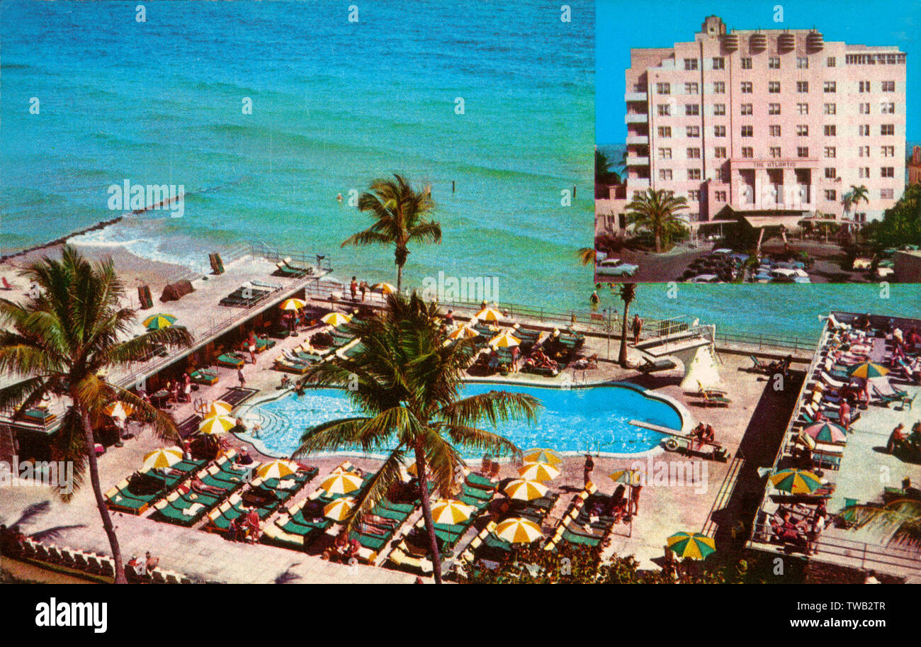 The Atlantis Hotel - Pool - Cabana Club, Miami Beach, USA Stock Photo ...