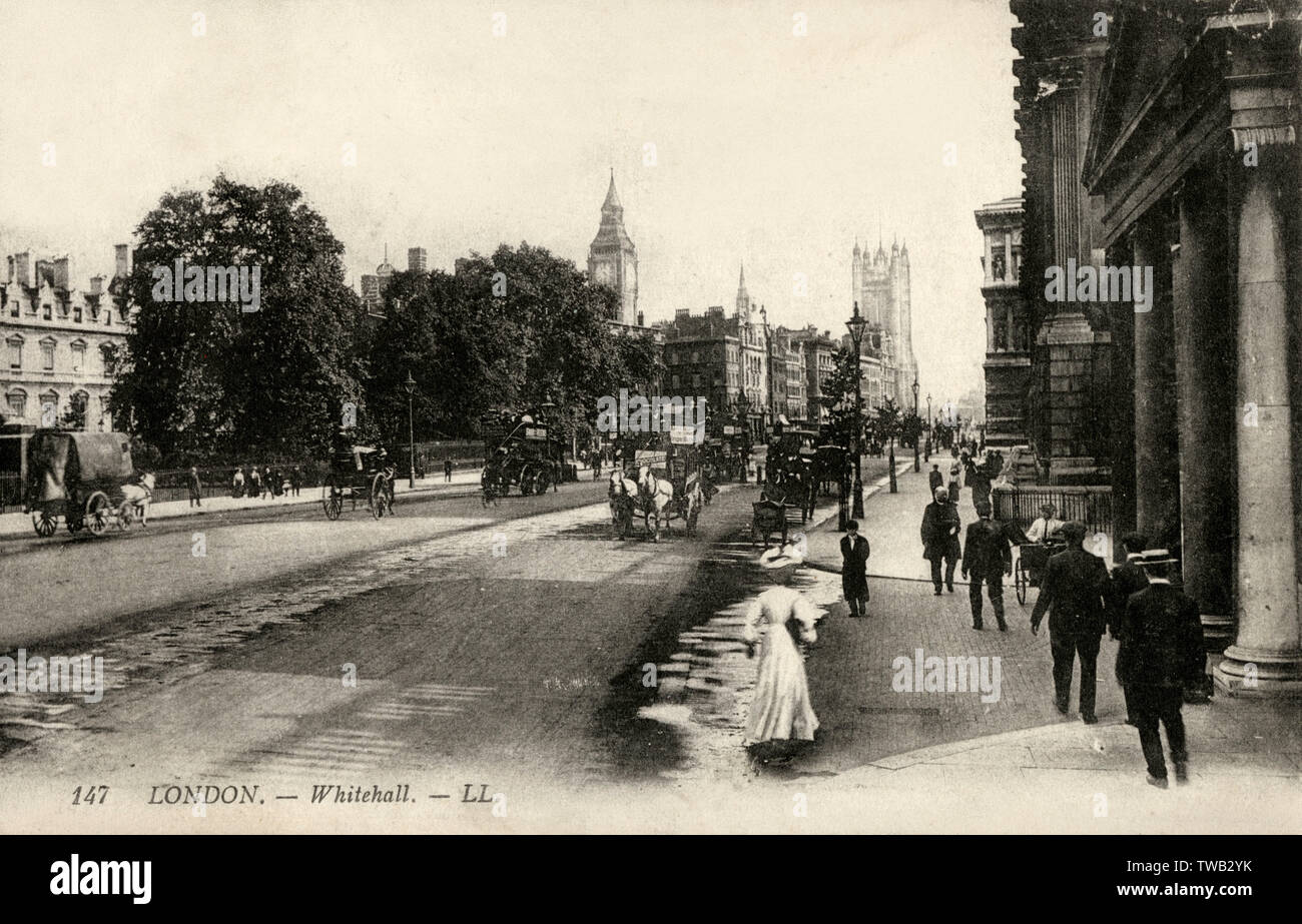 View looking West along Whitehall, London Stock Photo - Alamy