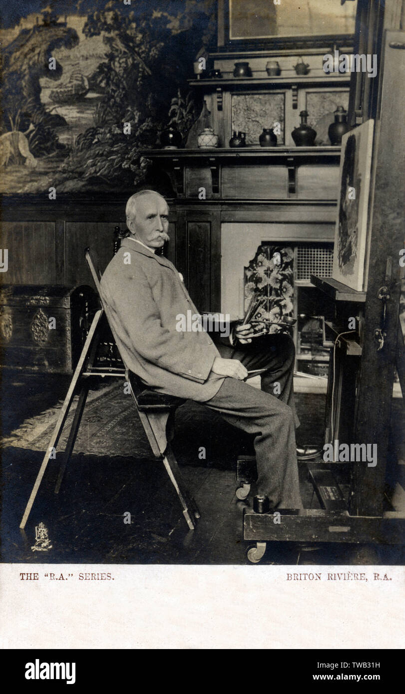 Briton Riviere R.A. at work Stock Photo - Alamy
