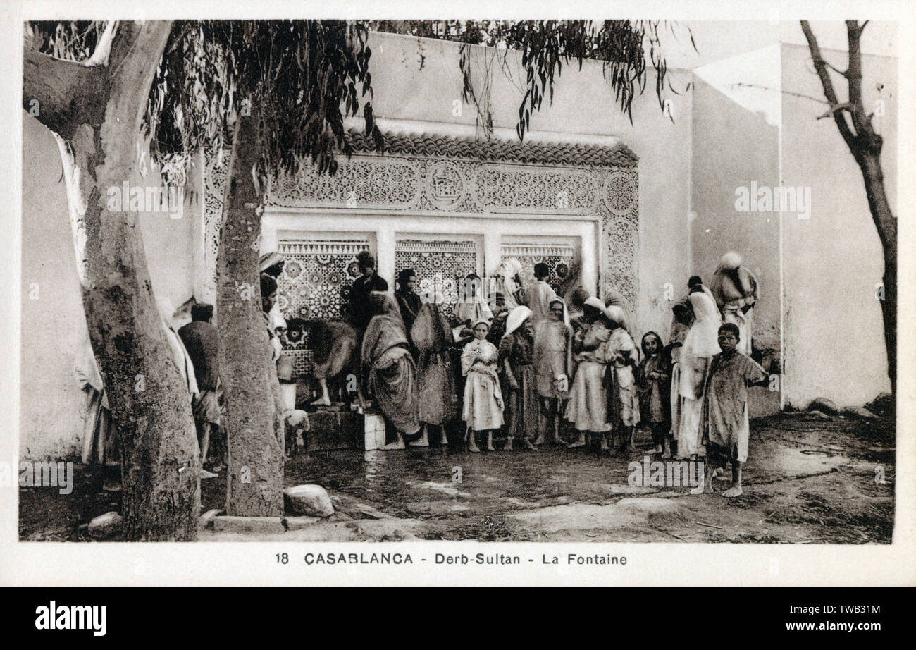 Morocco - Casablanca - Derb-Sultan Quartier - The Fountain Stock Photo ...
