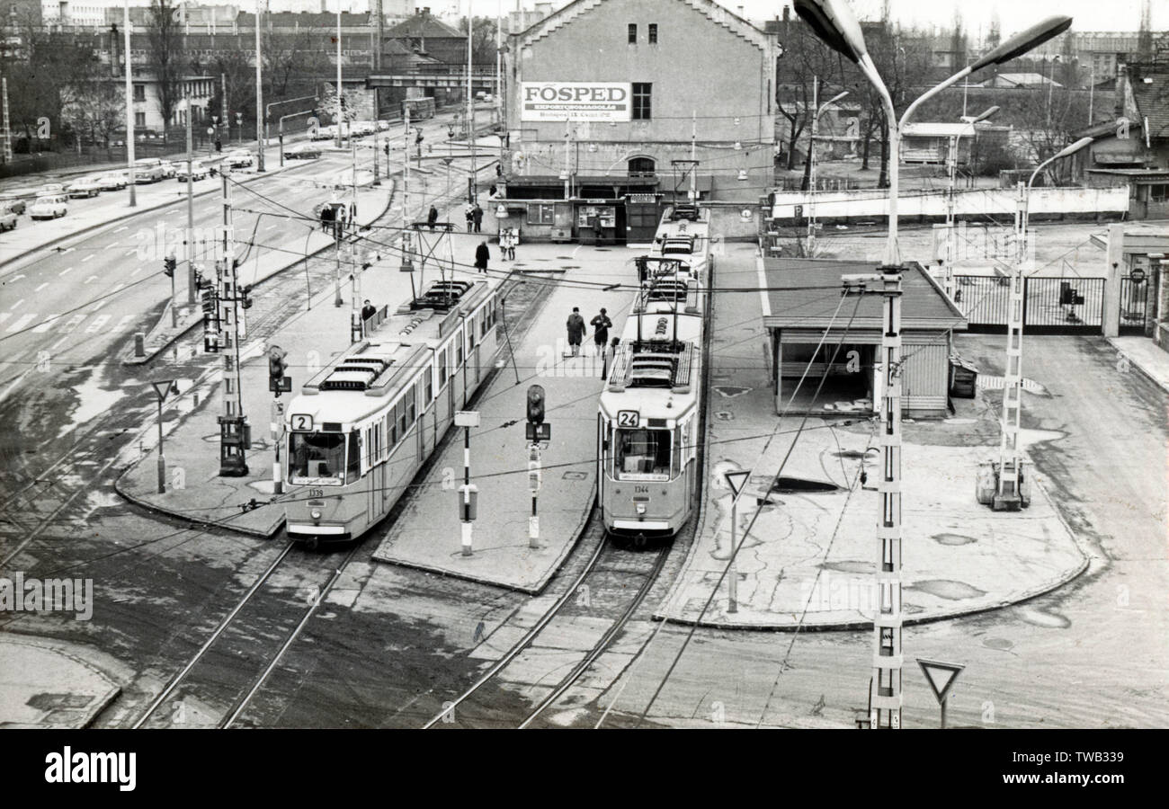 Budapest, Hungary - terminus for Tram lines 2 and 24 Stock Photo - Alamy