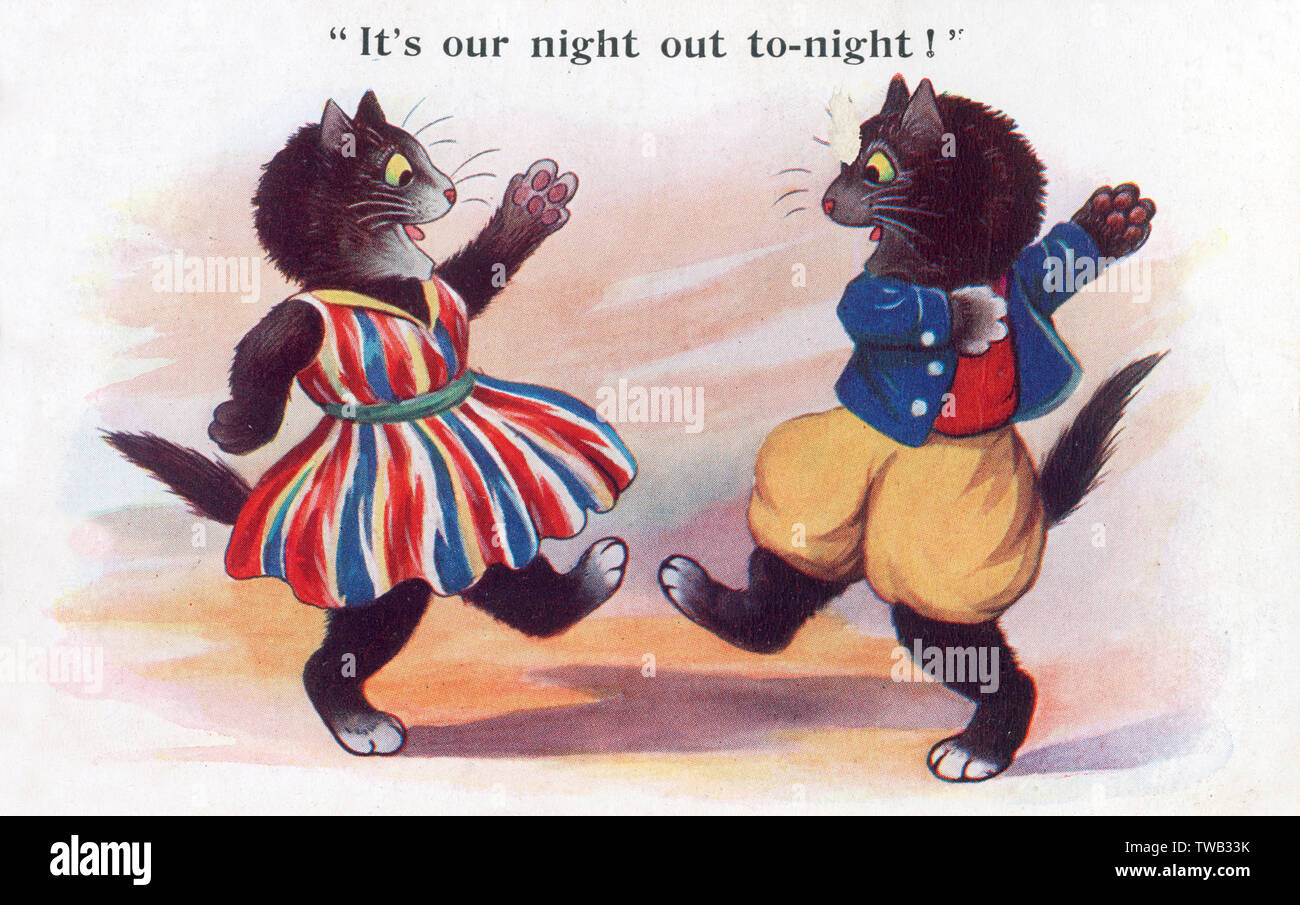 Two cats dancing the night away Stock Photo - Alamy