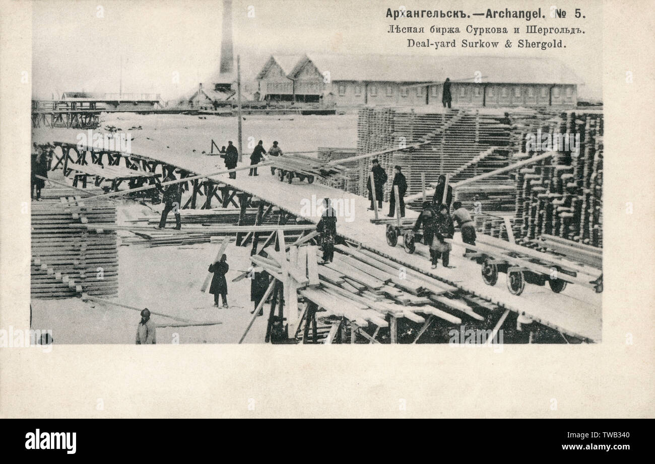 Archangel, Russia - The Surkow & Shergold Timber Deal Yard Stock Photo ...