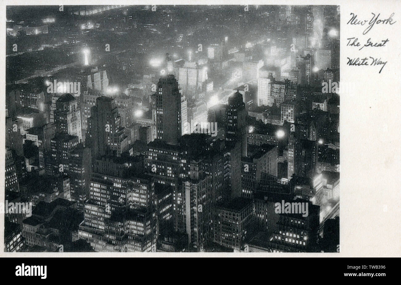 Aerial View of New York - Manhattan - The Great White Way Stock Photo ...