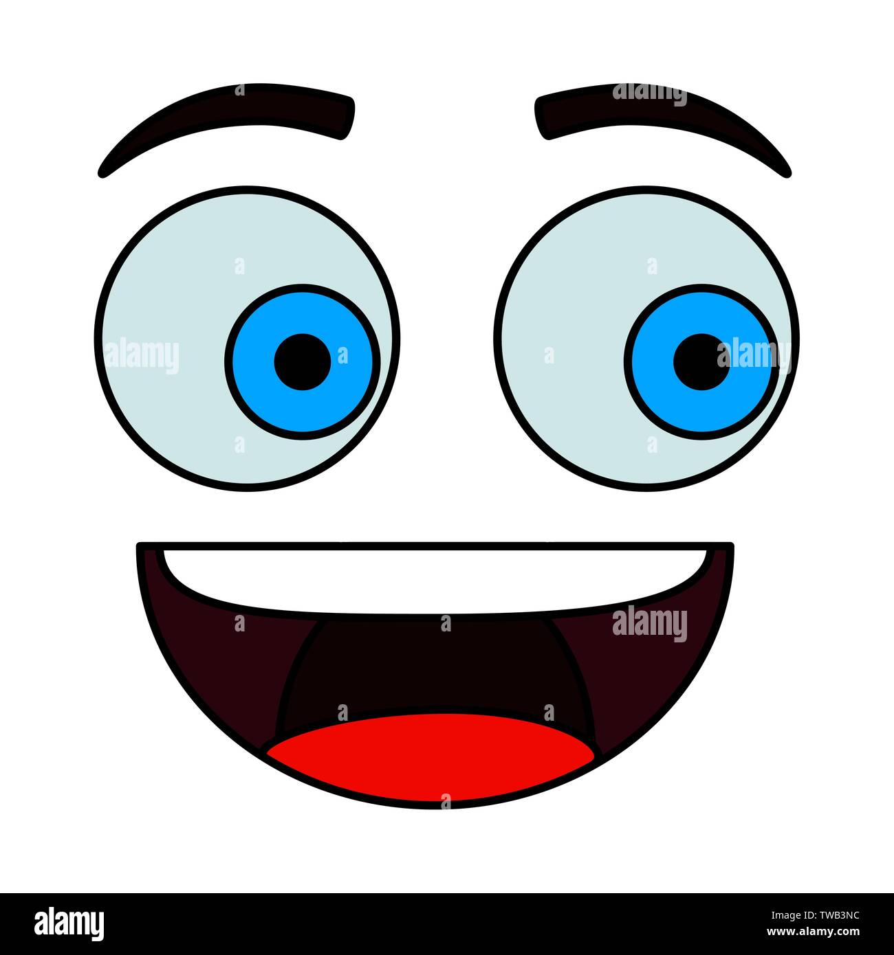 happy emoticon face kawaii character Stock Vector Image & Art - Alamy