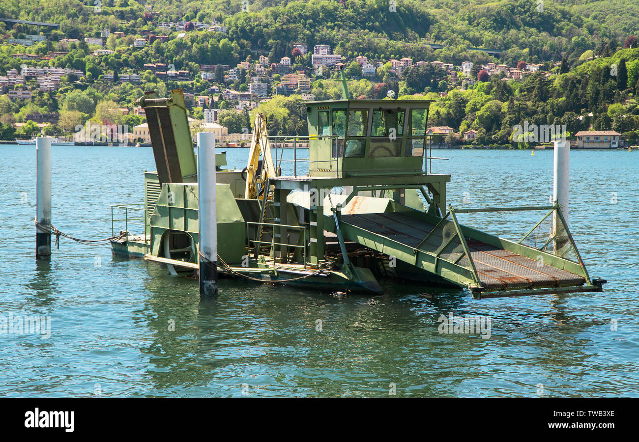 Vessel for cleaning lakes and rivers Stock Photo - Alamy