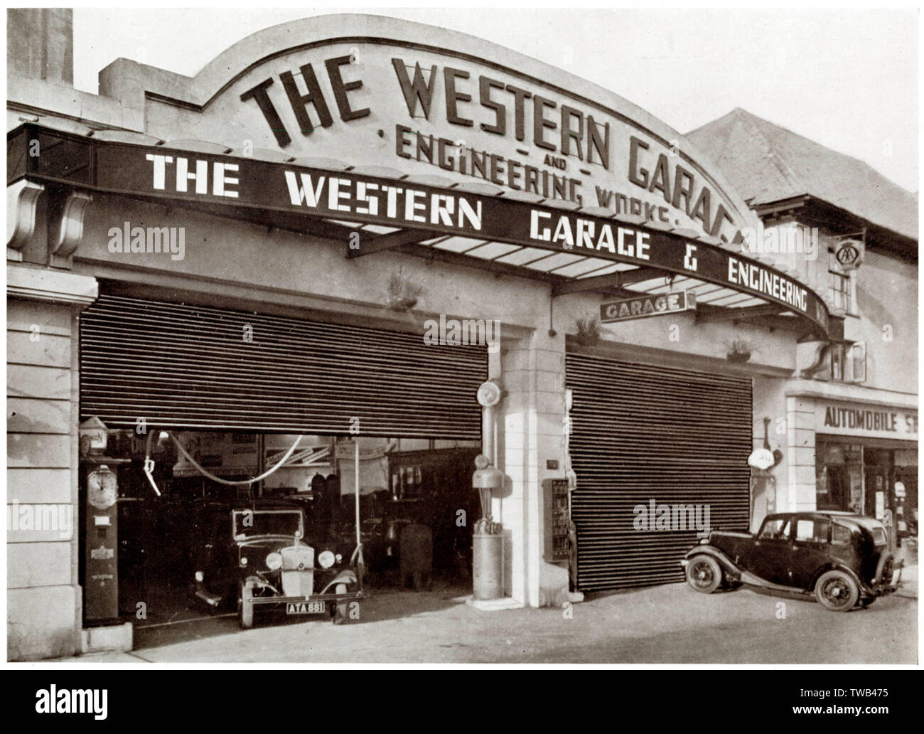 Western Garage and Engineering Works, Newton Abbot, Devon Stock Photo ...